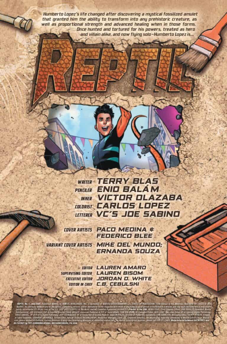 SNEAK PEEK: Preview MARVEL Comics REPTIL #1 (OF 4) - Comic Watch