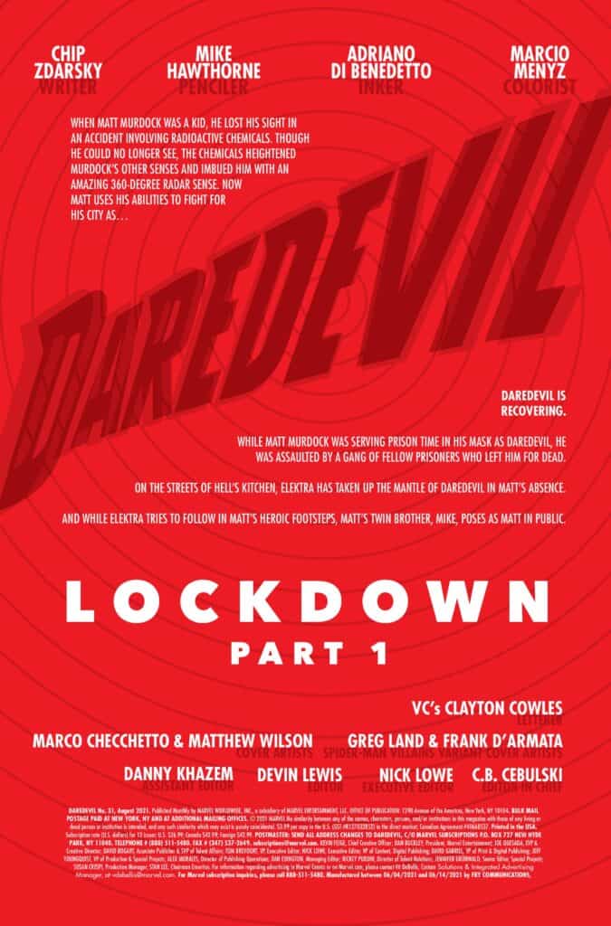 SNEAK PEEK: Preview of MARVEL COMICS DAREDEVIL #31 - Comic Watch