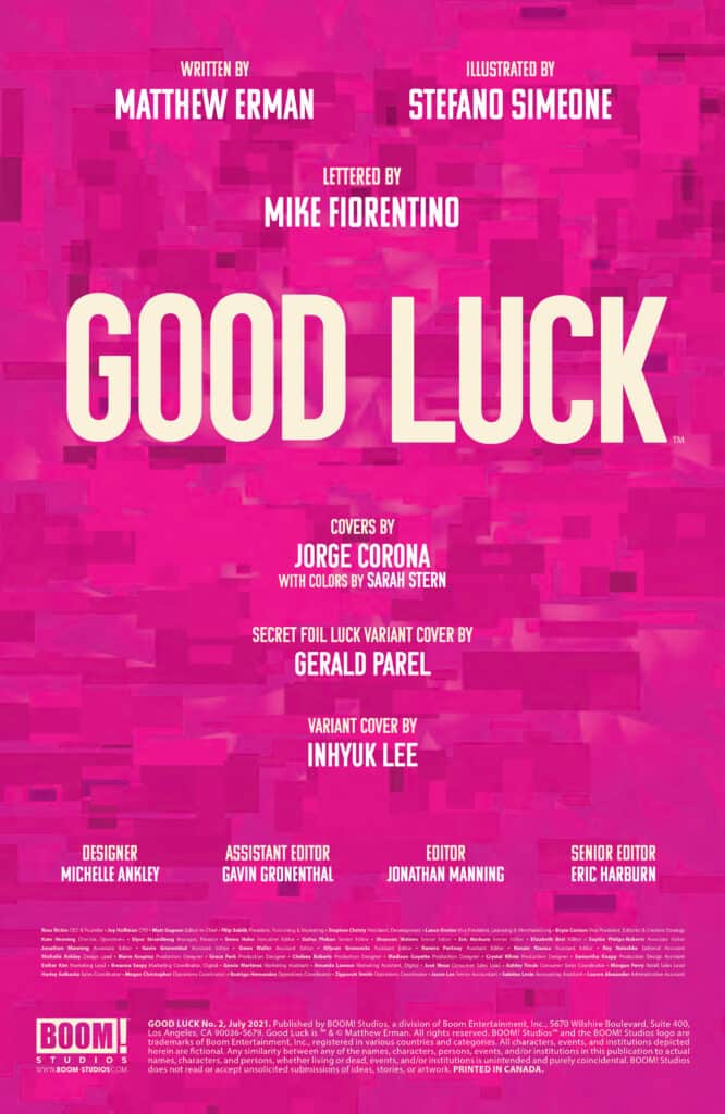 SNEAK PEEK: Preview of GOOD LUCK #2 (of 5) from BOOM! Studios - Comic Watch