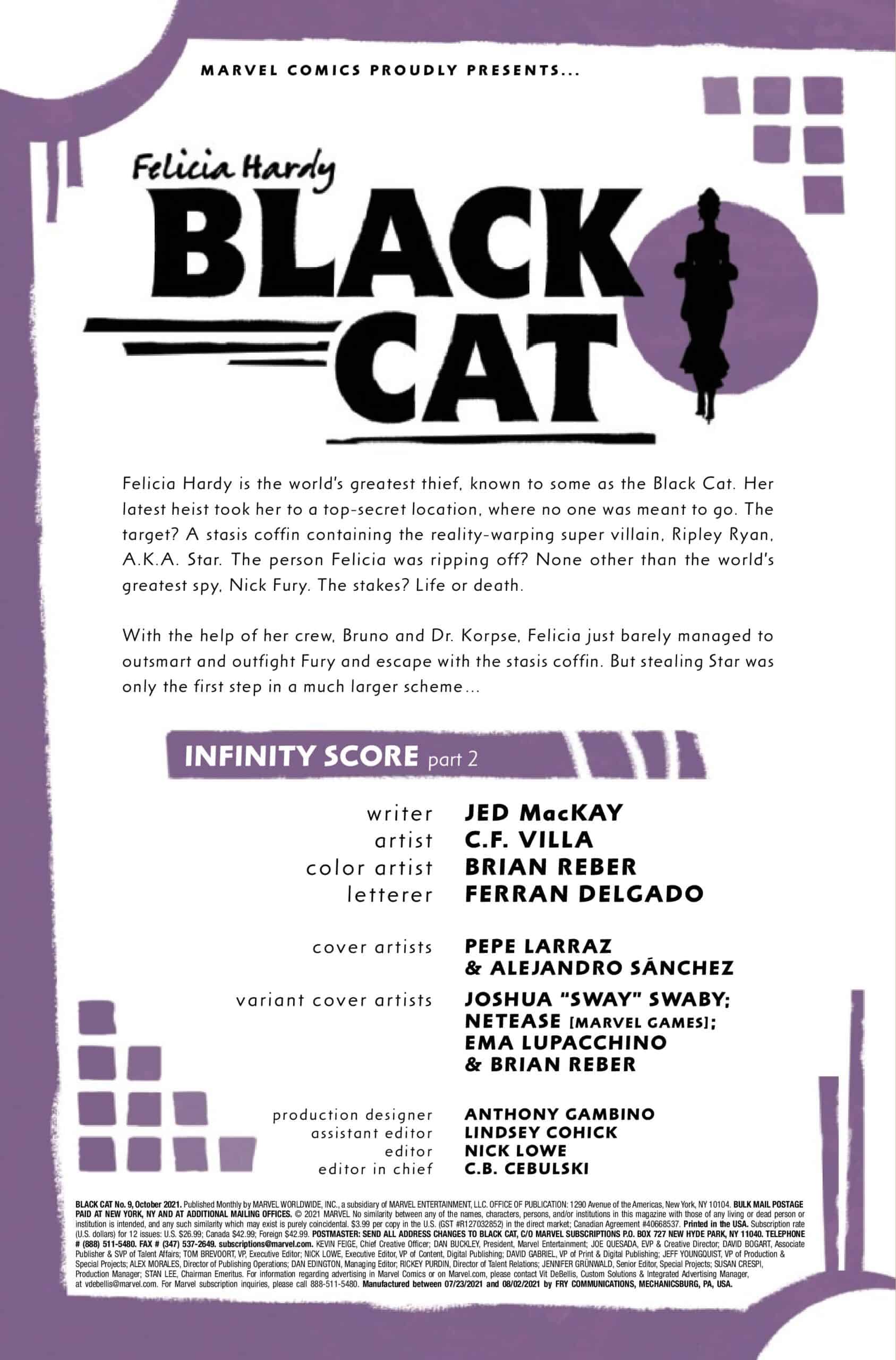 SNEAK PEEK: Preview of MARVEL COMICS BLACK CAT #9 - Comic Watch