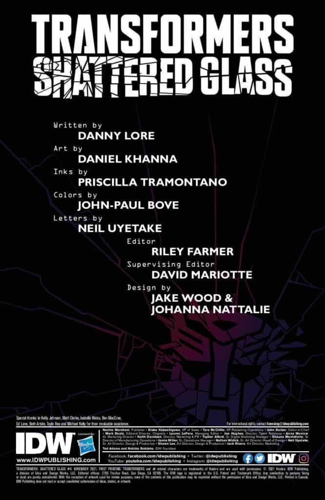 SNEAK PEEK: Preview of IDW Publishing's Transformers: Shattered Glass #4 (On Sale 12/1!) - Comic ...