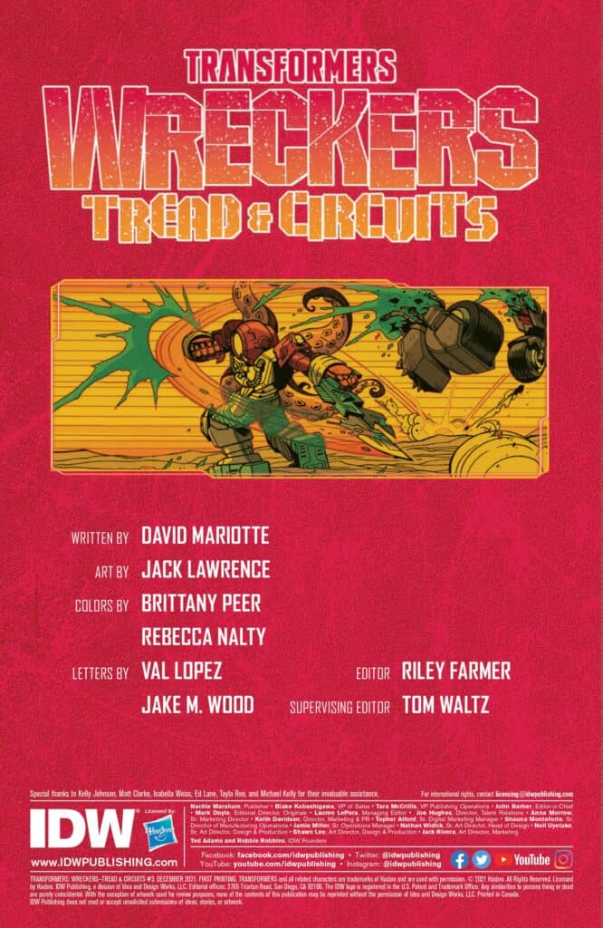 SNEAK PEEK: Preview of IDW’s Transformers Wreckers Tread & Circuits #3 ...