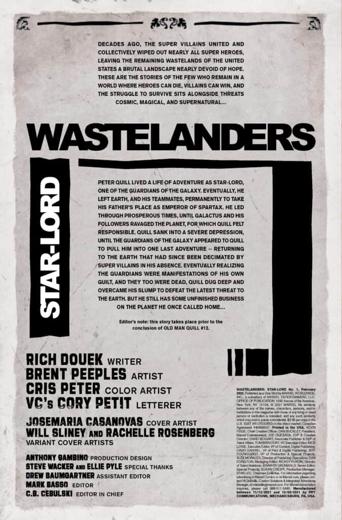 SNEAK PEEK: Preview of MARVEL COMICS WASTELANDERS: STAR-LORD #1 - Comic ...