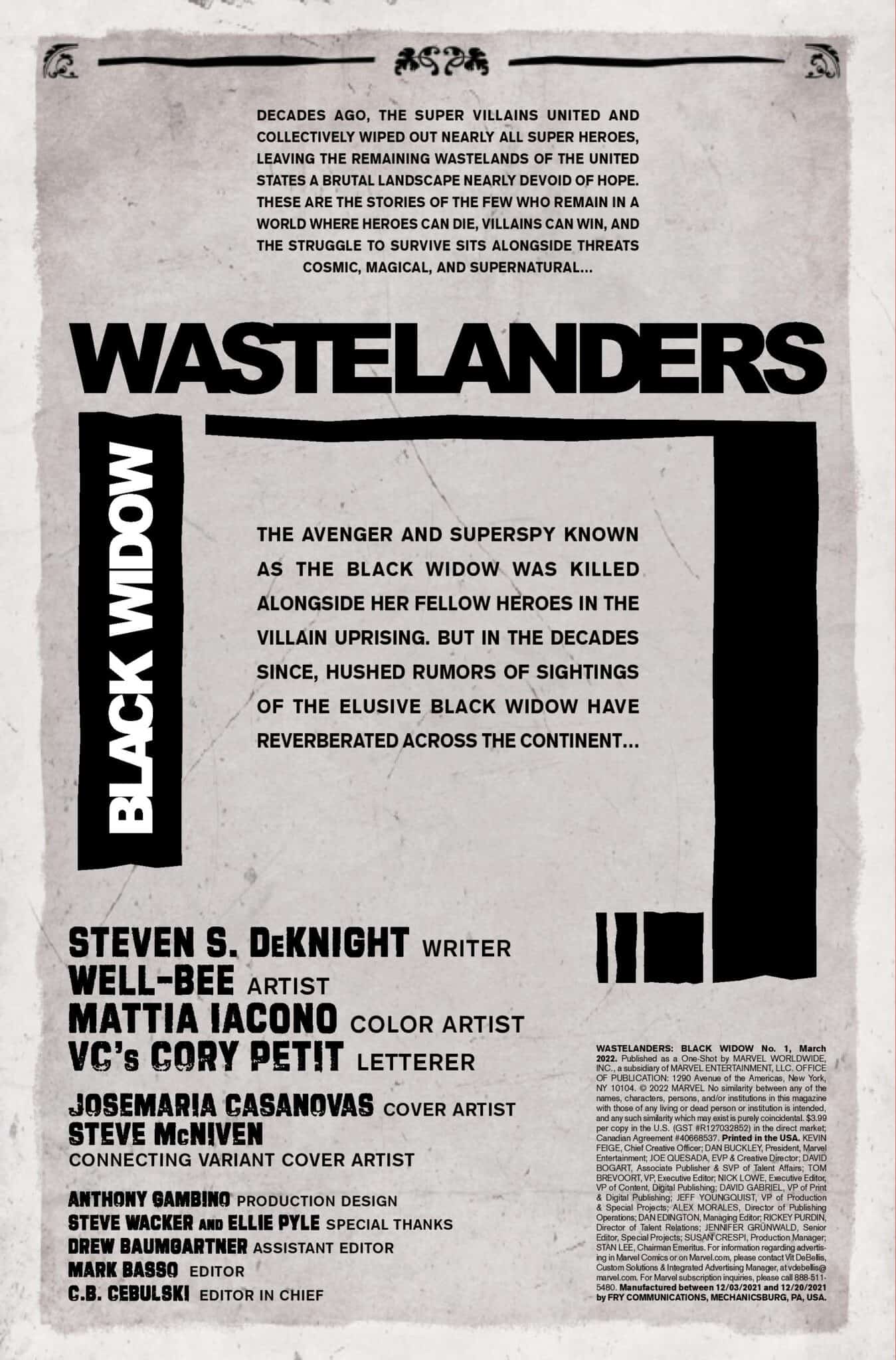 SNEAK PEEK: Preview of MARVEL COMICS WASTELANDERS: BLACK WIDOW #1 ...