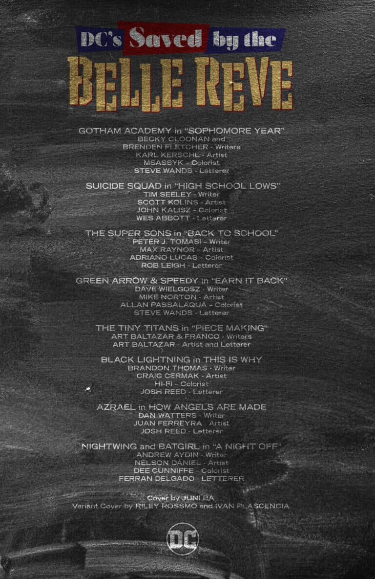 SNEAK PEEK: Preview of DC COMICS DC'S SAVED BY THE BELLE REVE #1 ...