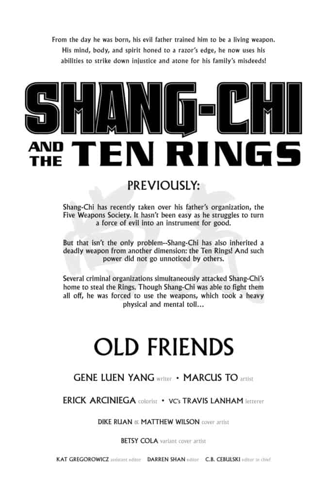 SNEAK PEEK: Preview of Marvel's SHANG-CHI AND THE TEN RINGS #2 (On Sale ...