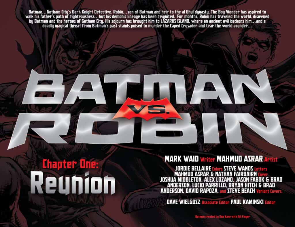 SNEAK PEEK: Preview of DC COMICS BATMAN VS. ROBIN #1 - Comic Watch