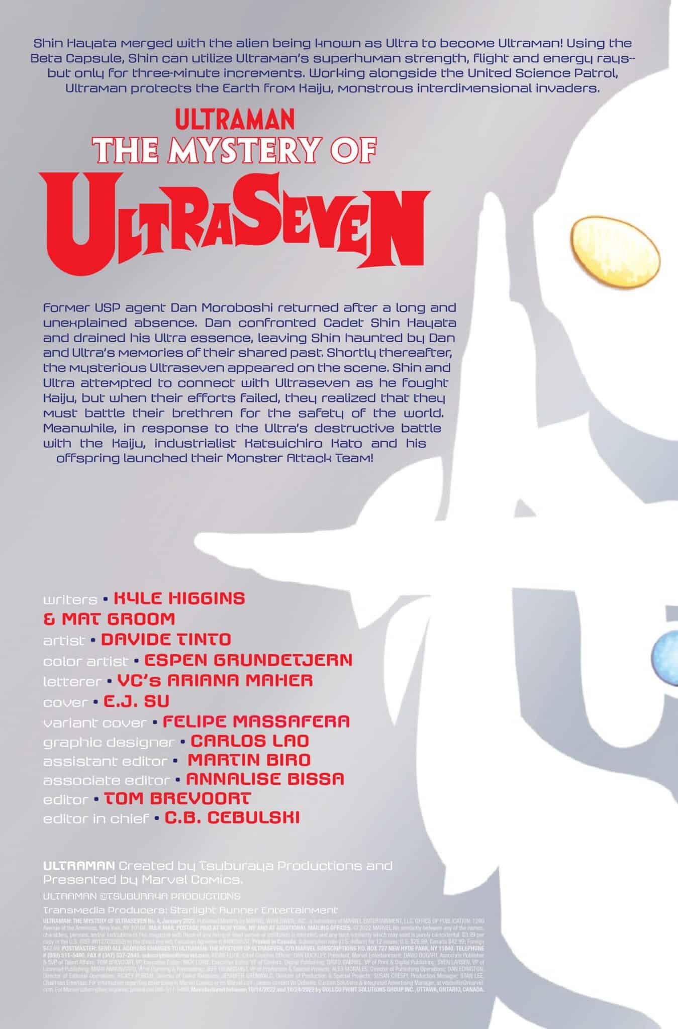 SNEAK PEEK: Preview of MARVEL‘s ULTRAMAN: THE MYSTERY OF ULTRASEVEN #4 ...