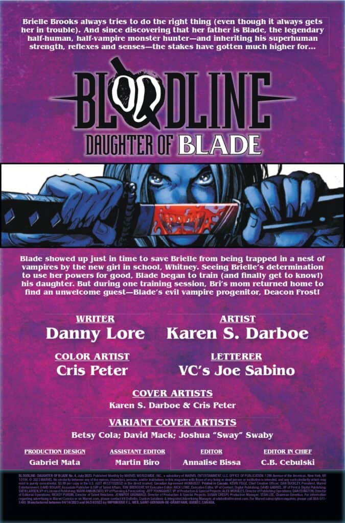 Bloodline: Daughter of Blade #4 - Comic Watch