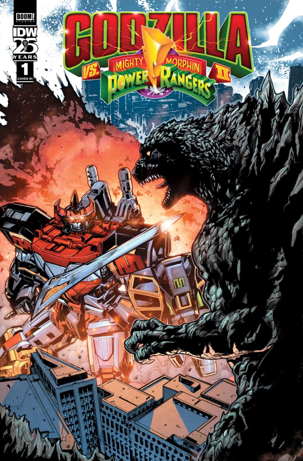 IDW, Boom, and Toho Unleash Godzilla vs. Mighty Morphin Power Rangers ...