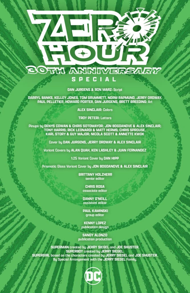 Return To The Time Of The Zero Hour Event in Zero Hour 30th-Anniversary ...